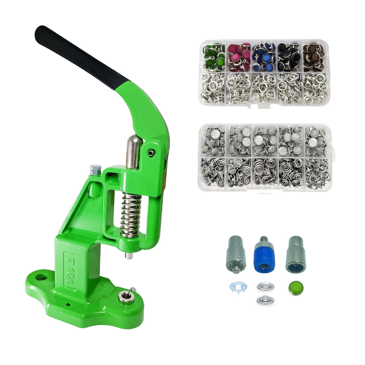 200 sets of White and Color Pearl Capped Prong Snap Button Set with Ha ...