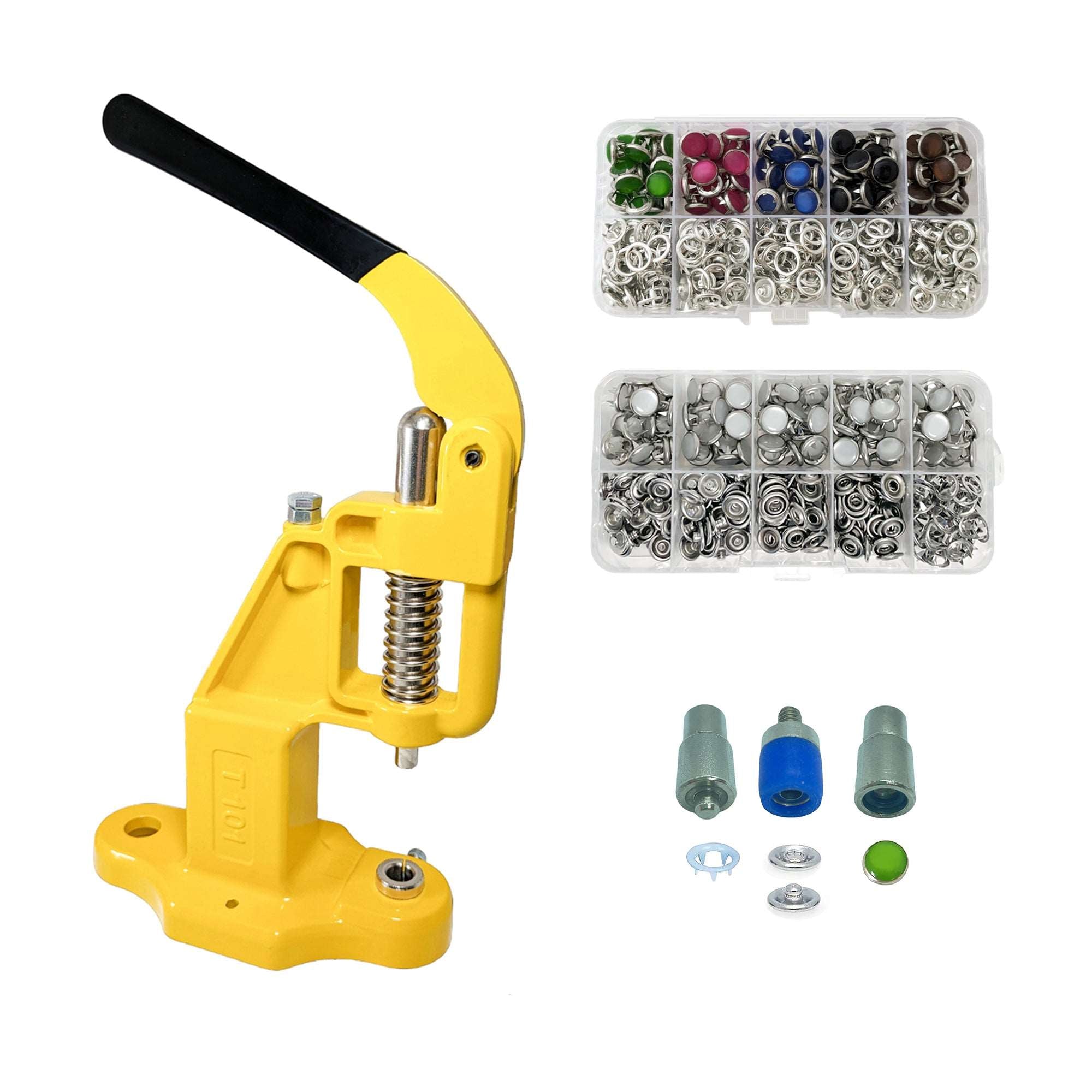 200 sets of White and Color Pearl Capped Prong Snap Button Set with Ha ...